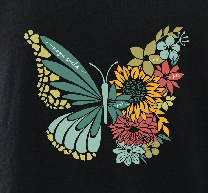 Subtle Anti-trump Butterfly V-neck Tee: Resist + Protest Shirt, Bella ...