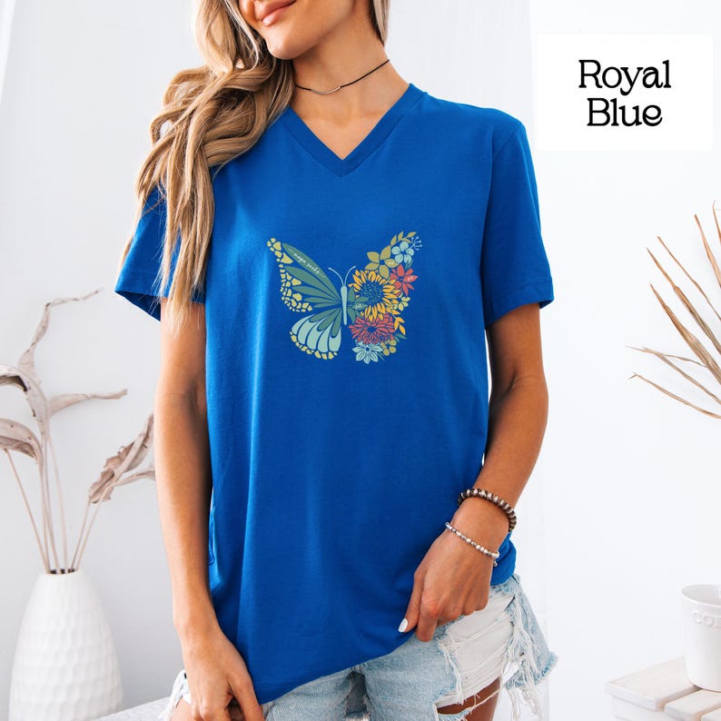Subtle Anti-trump Butterfly V-neck Tee: Resist + Protest Shirt, Bella ...
