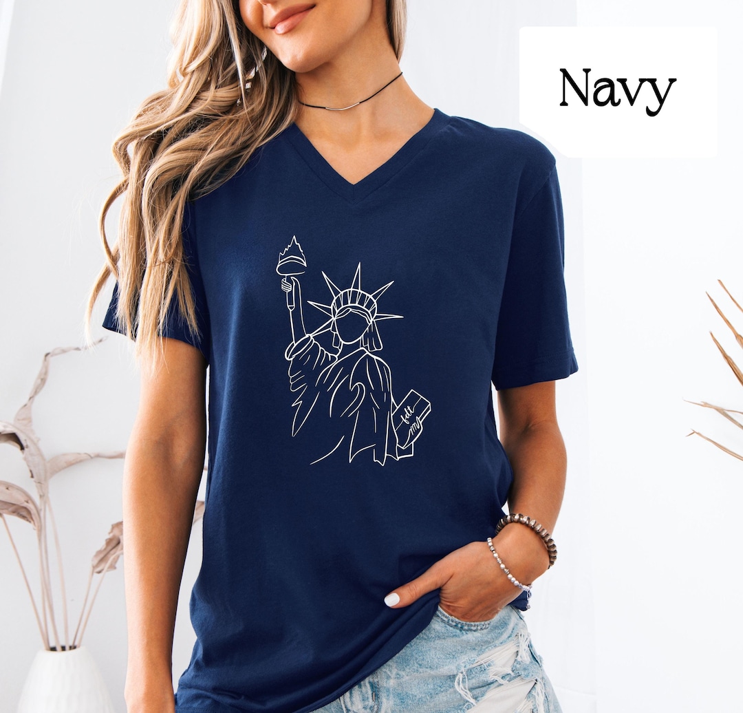 Subtle FDT Resist V-neck Tee: Statue of Liberty Protest Humor, Anti ...