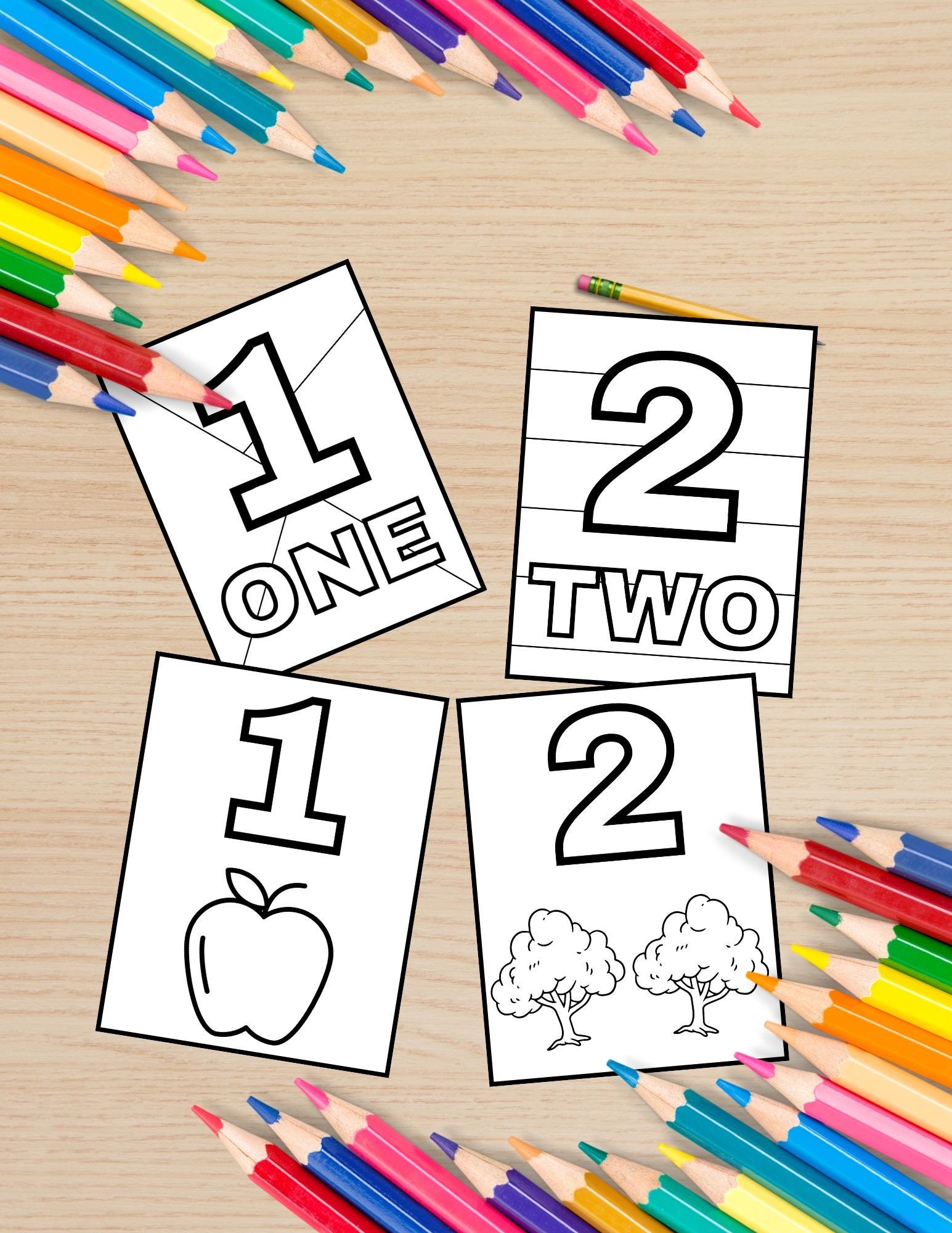 Counting Coloring Book digital Download 20 Pages, Kids Learning ...