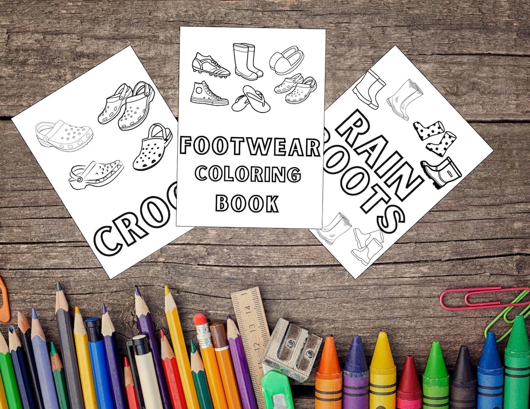 Footwear Coloring Book (digital Download)- 12 Pages, Coloring Pages for ...