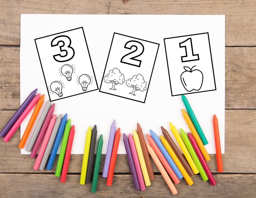 Counting Coloring Book (digital Download)- 10 Pages, Kids Learning ...