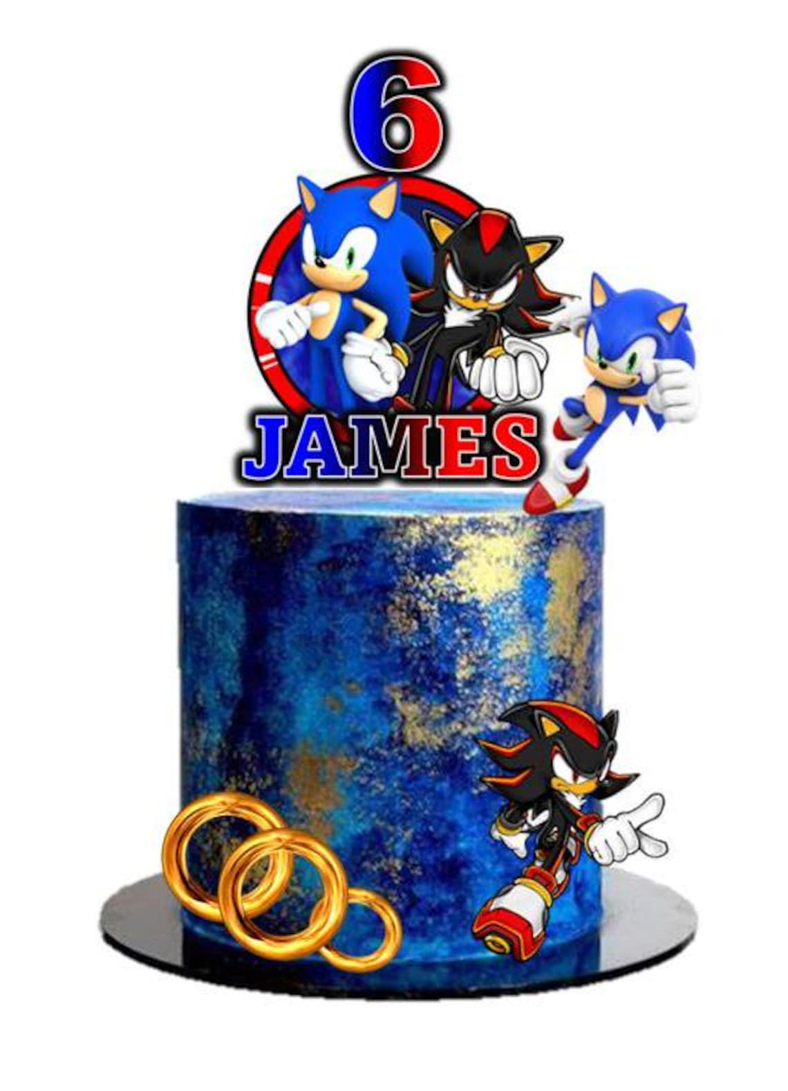 SONIC Hedgehog THEME Personalised Cake Topper Set - Etsy