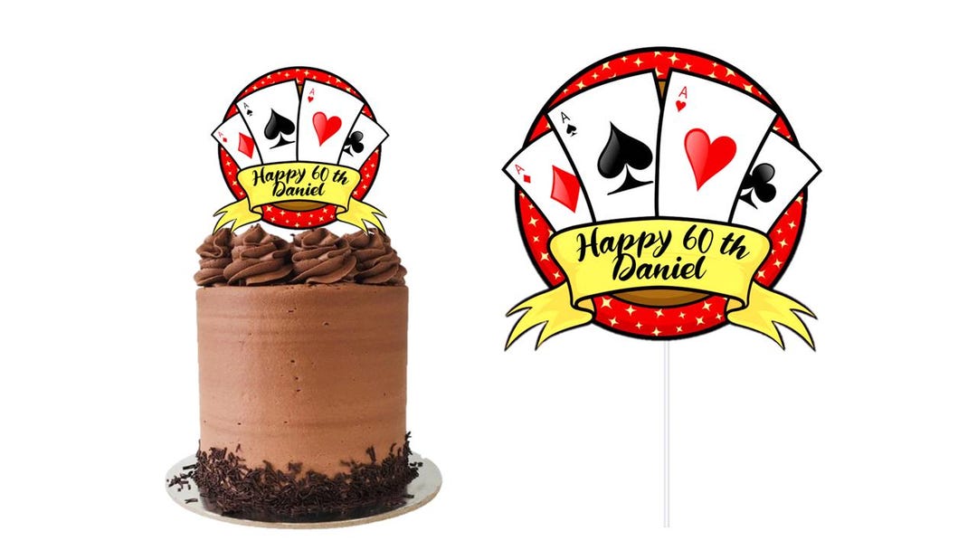 POKER CARDS THEME Personalised Cake Topper - Etsy