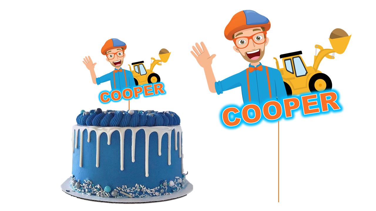BLIPPI Theme Personalised Cake Topper - Etsy