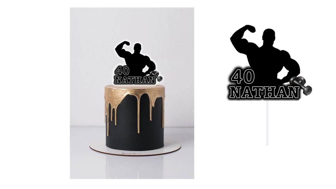 GYM MUSCLE WEIGHTS Theme Personalised Cake Topper - Etsy