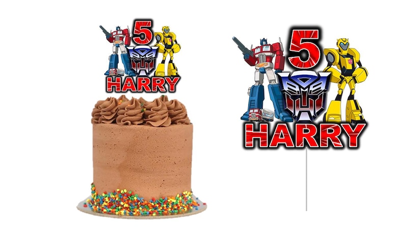 Digital Download TRANSFORMERS Theme Personalised Cake Topper - Etsy