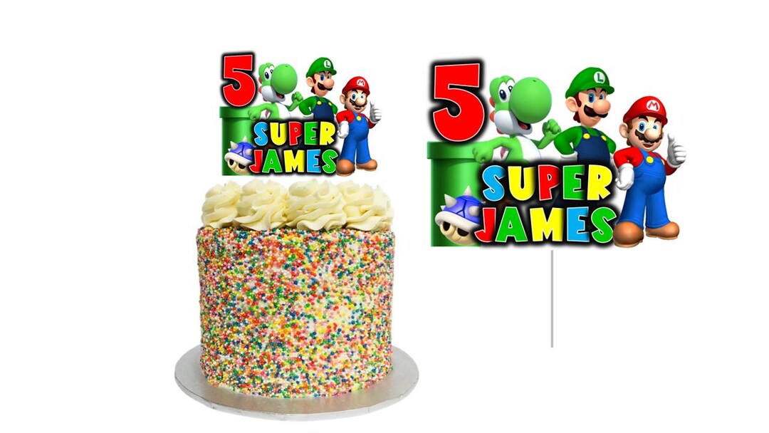 SUPER MARIO THEME Personalised Cake Topper - Etsy