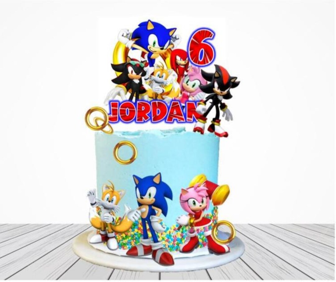 SONIC Hedgehog THEME Personalised Cake Topper Set - Etsy Australia