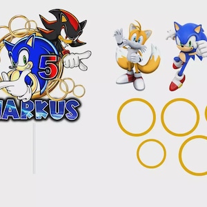 SONIC Hedgehog THEME Personalised Cake Topper Set - Etsy