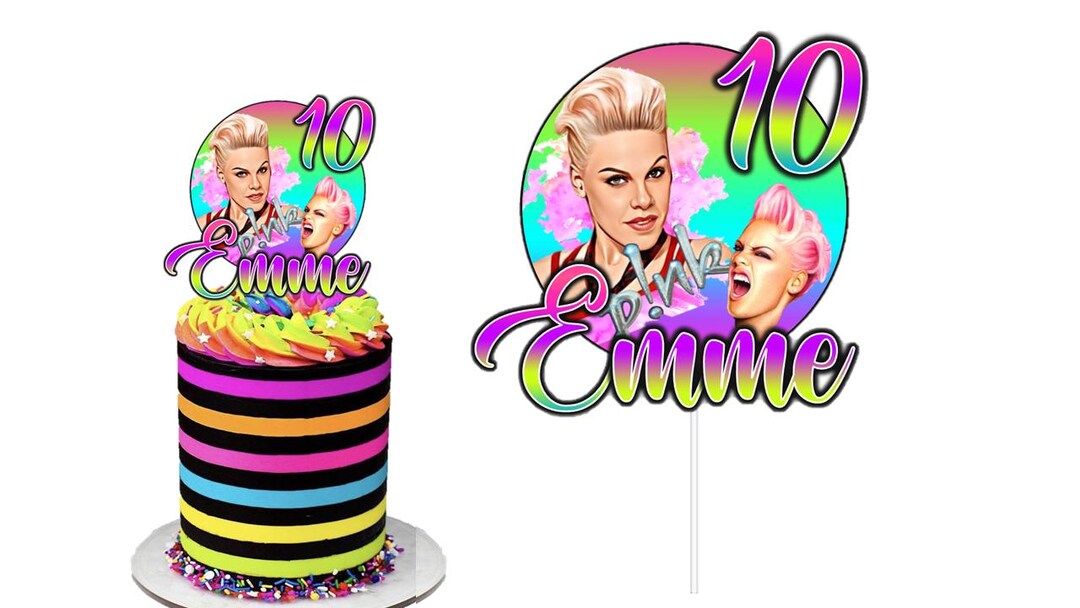 Pink Singer Theme Cake Topper Decoration - Etsy