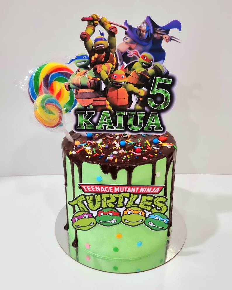 NINJA TURTLES Theme Personalised Cake Topper - Etsy