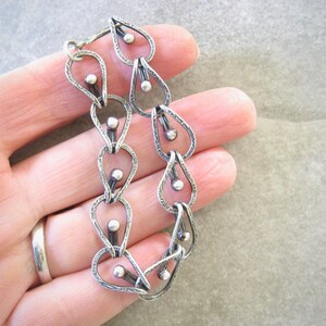 Fine Silver Bracelet Forged Silver Links Oxidized Silver - Etsy