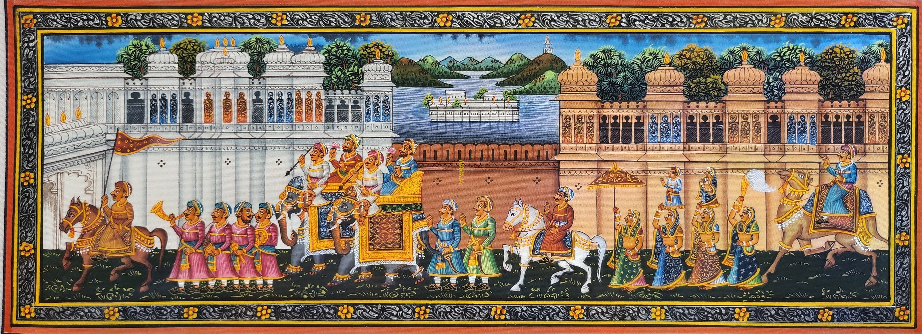 Indian Royal Procession Painting Unique Decor - Etsy