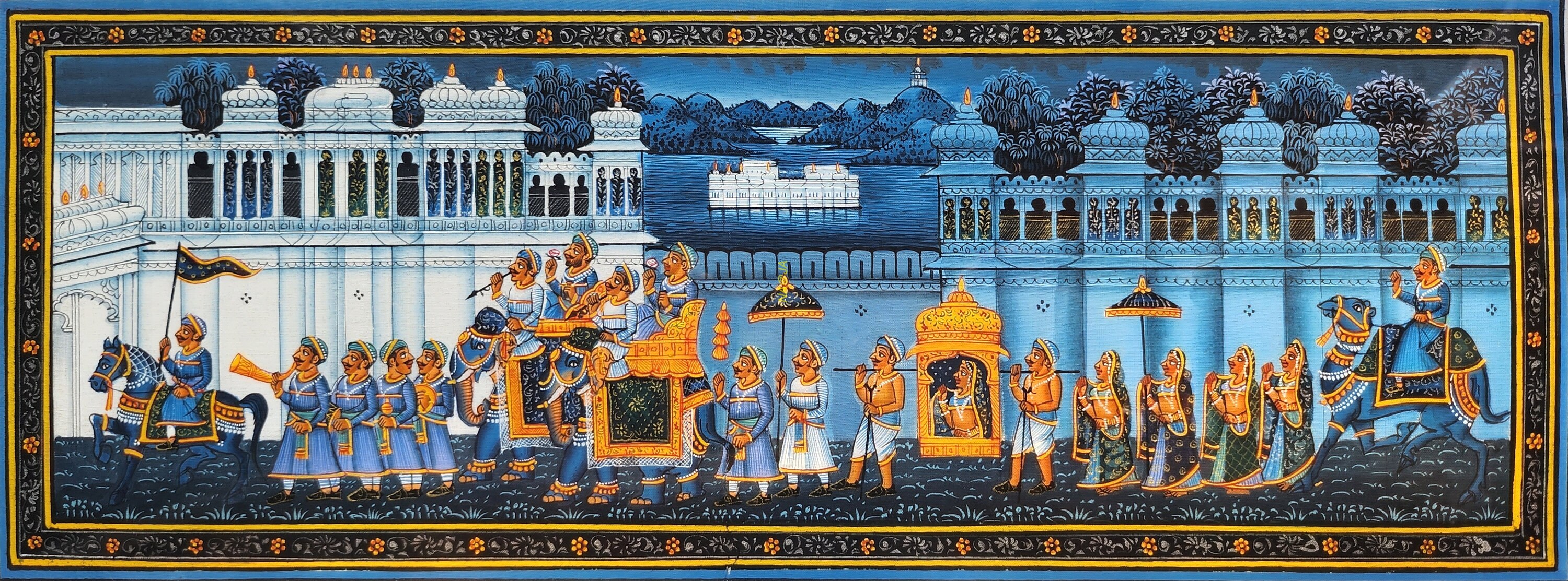 Indian Royal Procession Painting - Unique Decor Thanksgiving Gift - Etsy