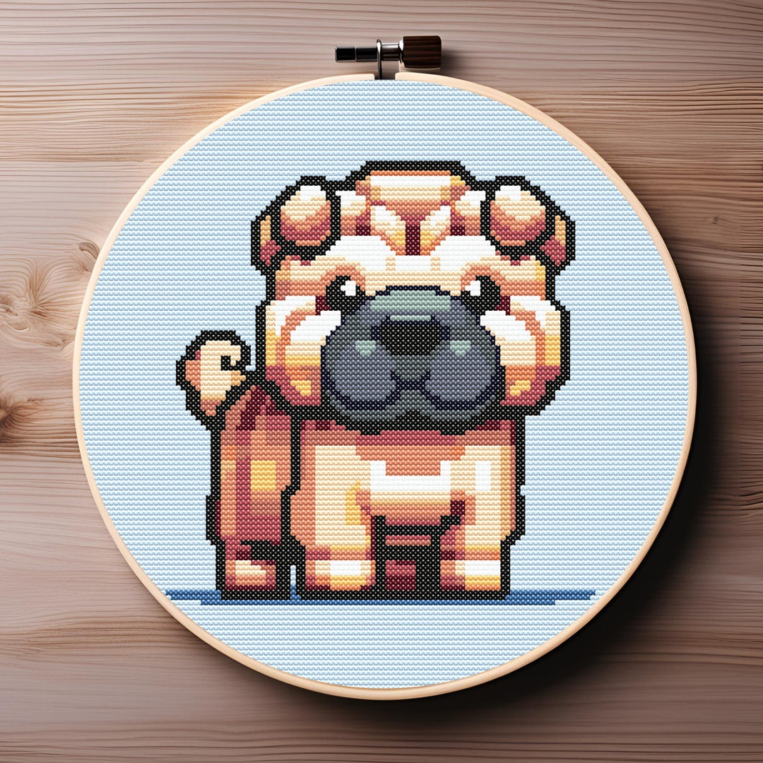 Shar Pei Cross Stitch Pattern - 100x100 Stitches - Instant Download PDF ...
