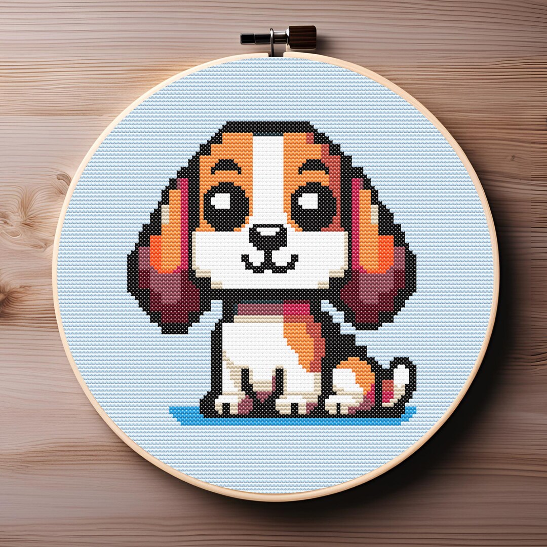 Basset Hound Cross Stitch Pattern 100x100 Stitches Instant Download PDF ...