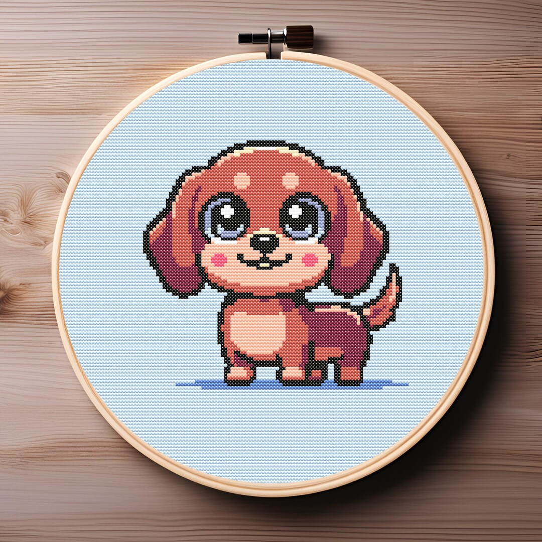 Dachshund Cross Stitch Pattern - 100x100 Stitches - Instant Download ...
