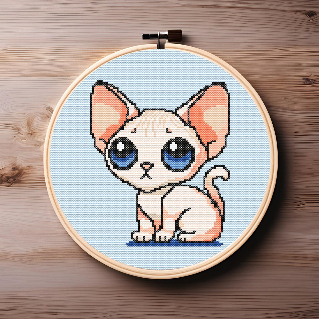 Sphynx Cat Cross Stitch Pattern - 100x100 Stitches - Instant Download ...
