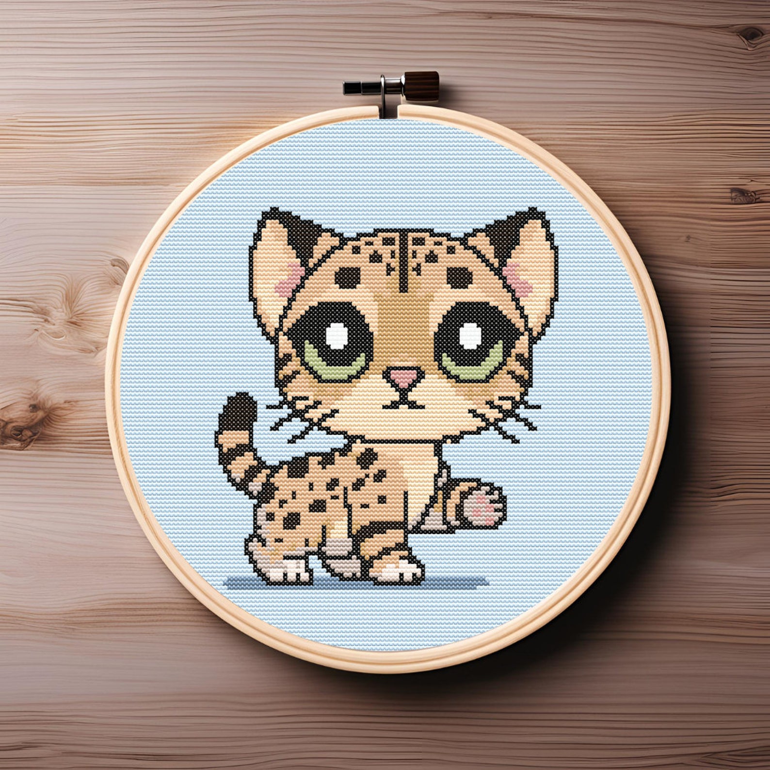 Ocicat Cat Cross Stitch Pattern - 100x100 Stitches - Instant PDF ...