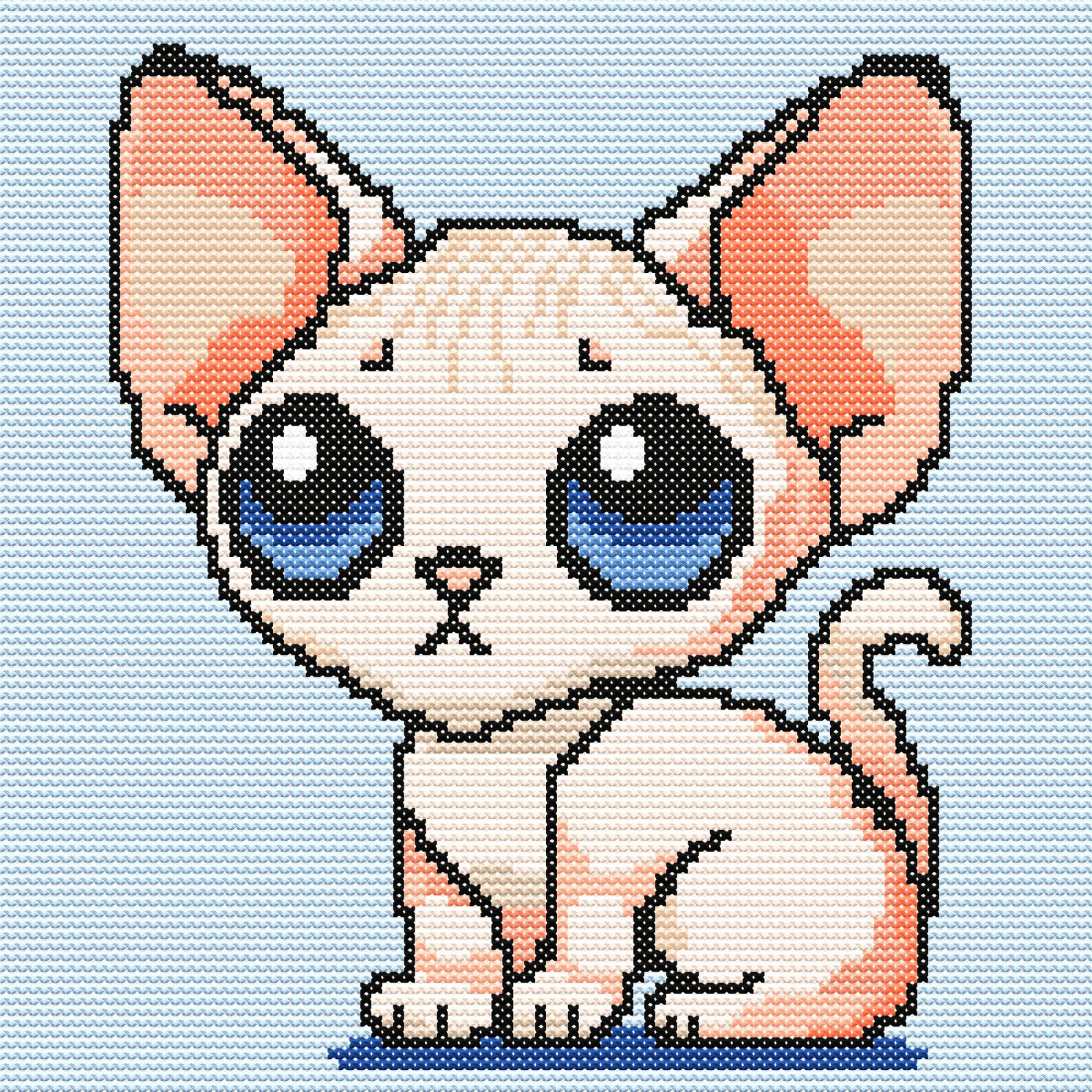 Sphynx Cat Cross Stitch Pattern - 100x100 Stitches - Instant Download ...