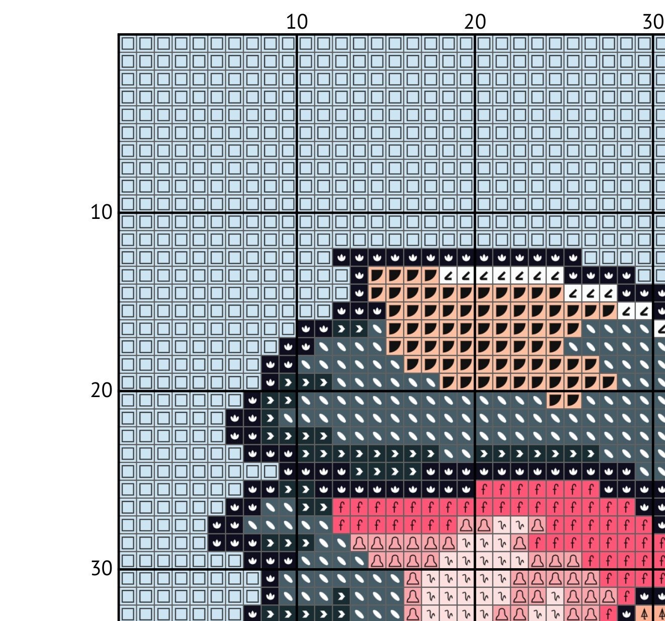 Papillon Cross Stitch Pattern - 100x100 Stitches - Instant Download PDF ...