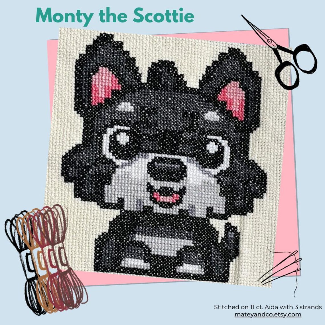 Scottie Cross Stitch Pattern - 100x100 Stitches - Instant Download PDF ...