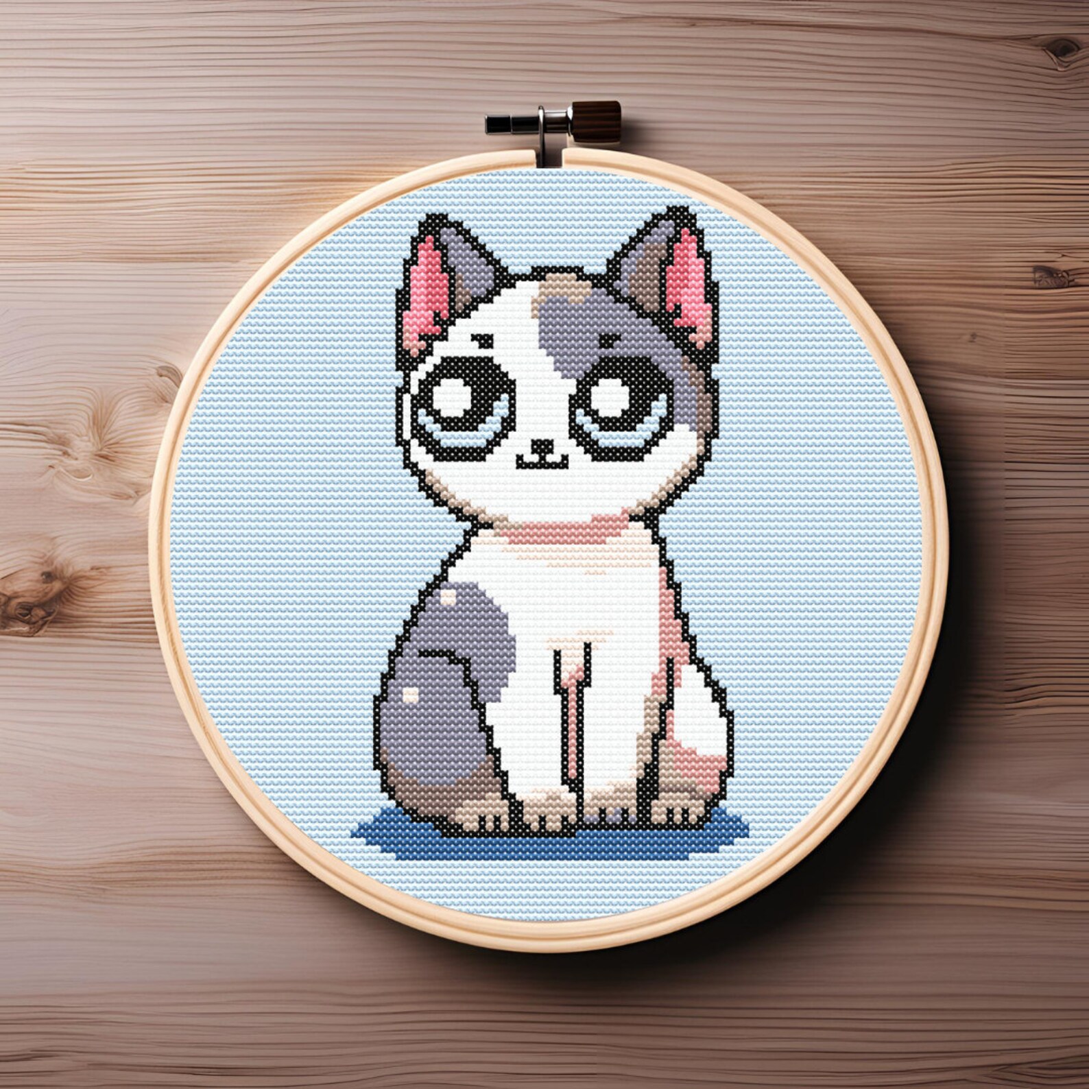 Manx Cat Cross Stitch Pattern 100x100 Stitches Instant Download Easy-to ...