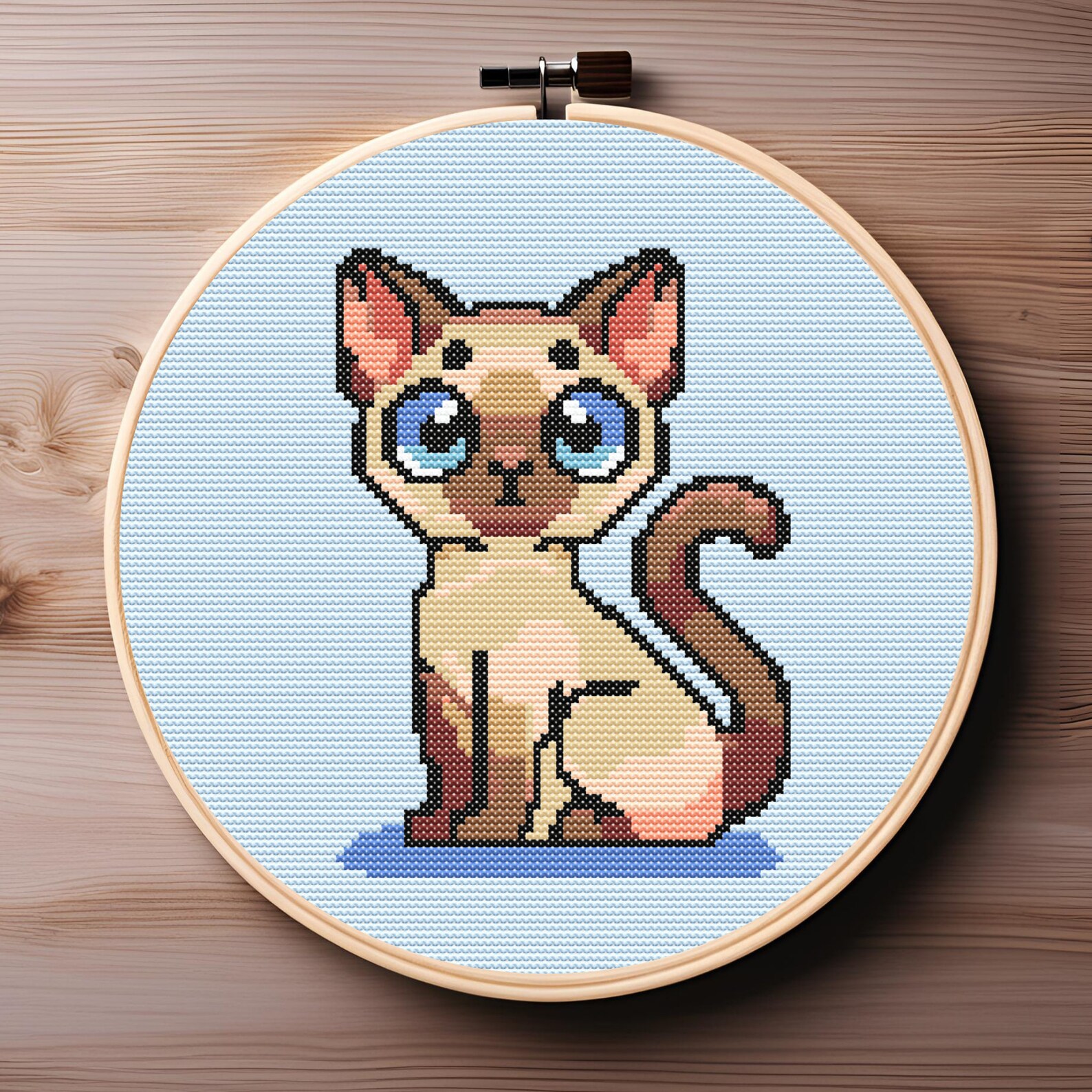 Siamese Cat Cross Stitch Pattern - 100x100 Stitches - Instant Download ...