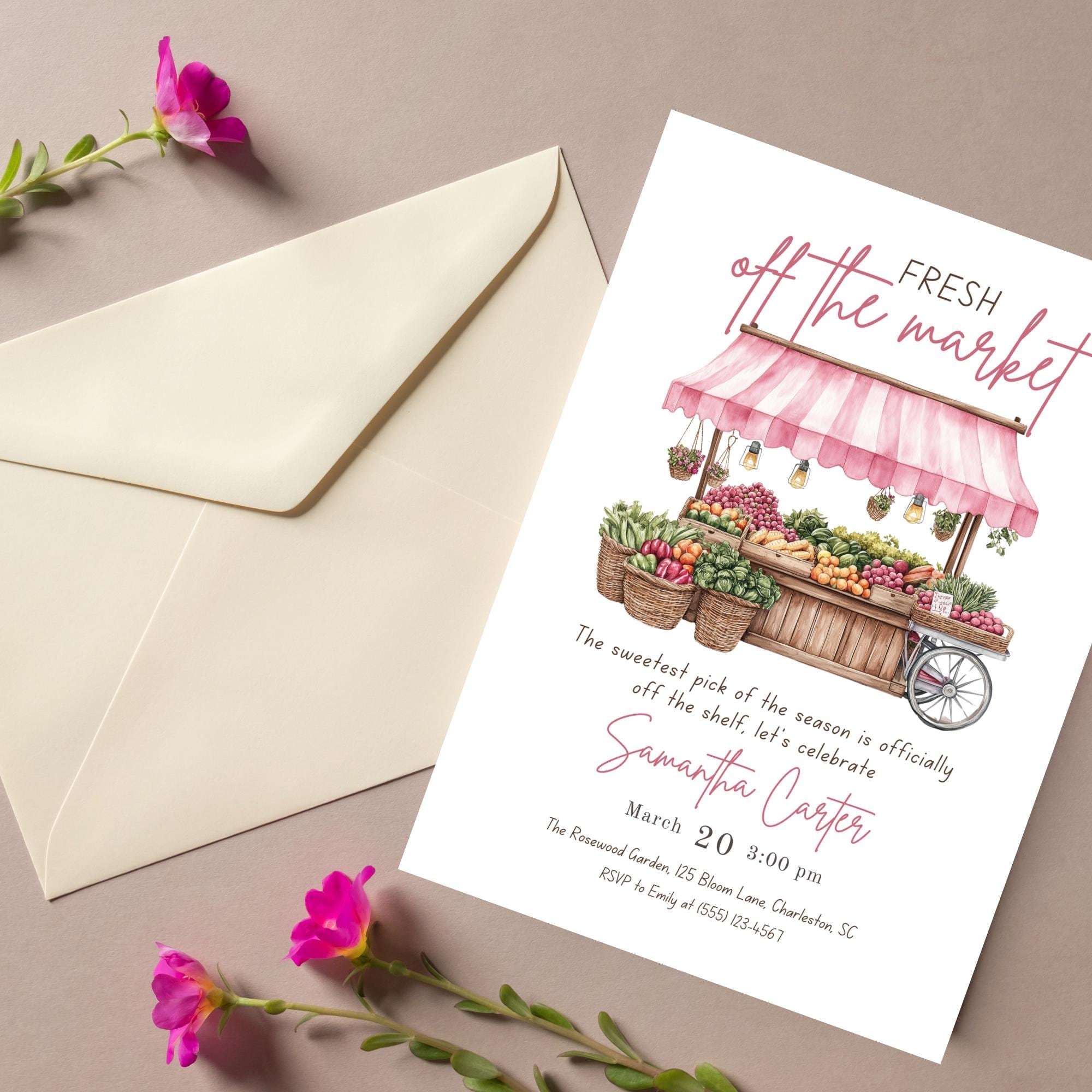 Off the Market Bridal Shower Invite Bundle, Farmer's Market Bridal ...