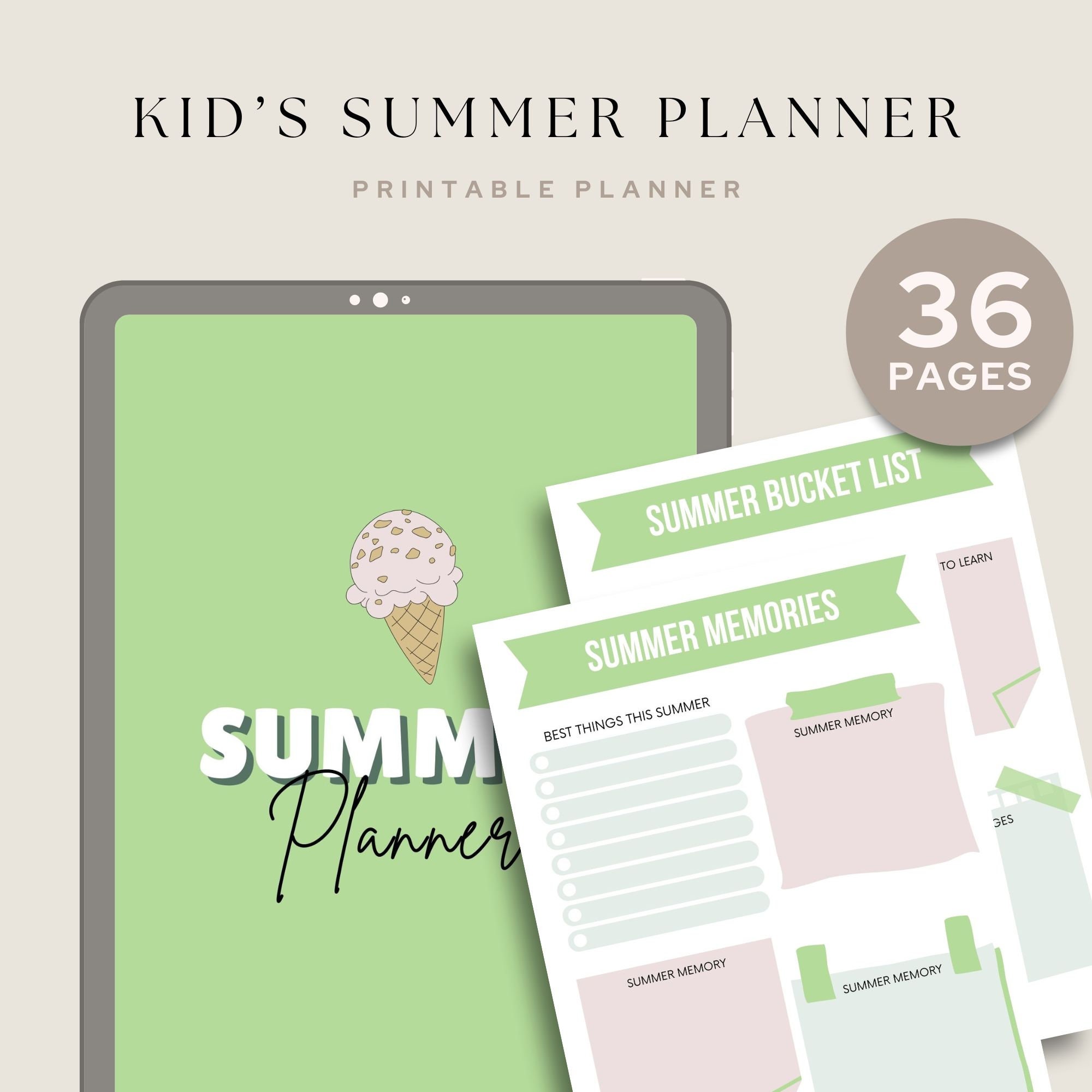 2024 Summer Planner for Kids: Printable Chore Chart, Bucket List ...