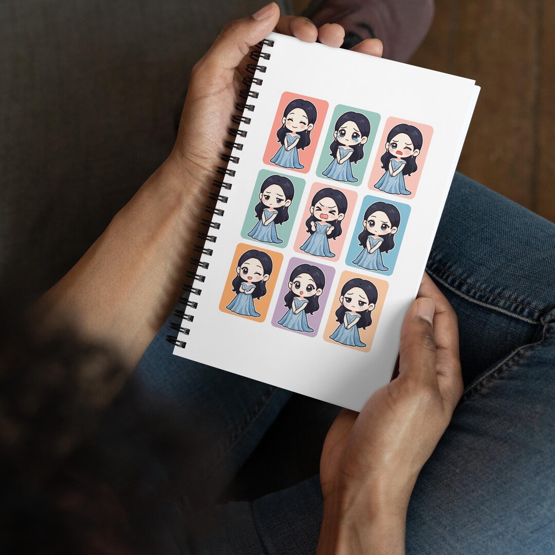 Kawaii Chibi Mood Grid Notebook | Anime Girl Emotion Tracker - Etsy