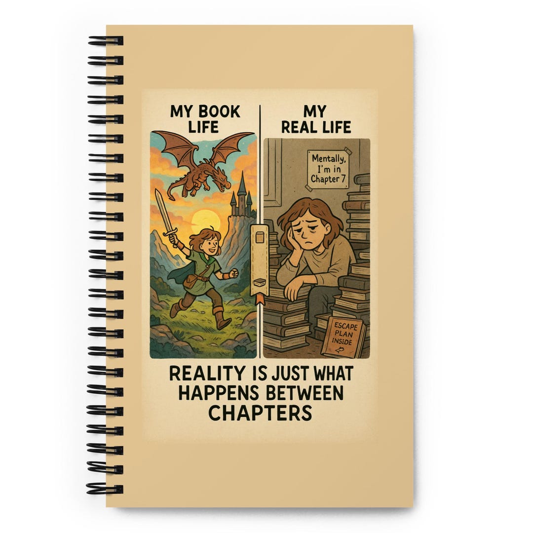 Reader's Journal - Book Life Vs Real Life, Fantasy Escape Planner - Etsy