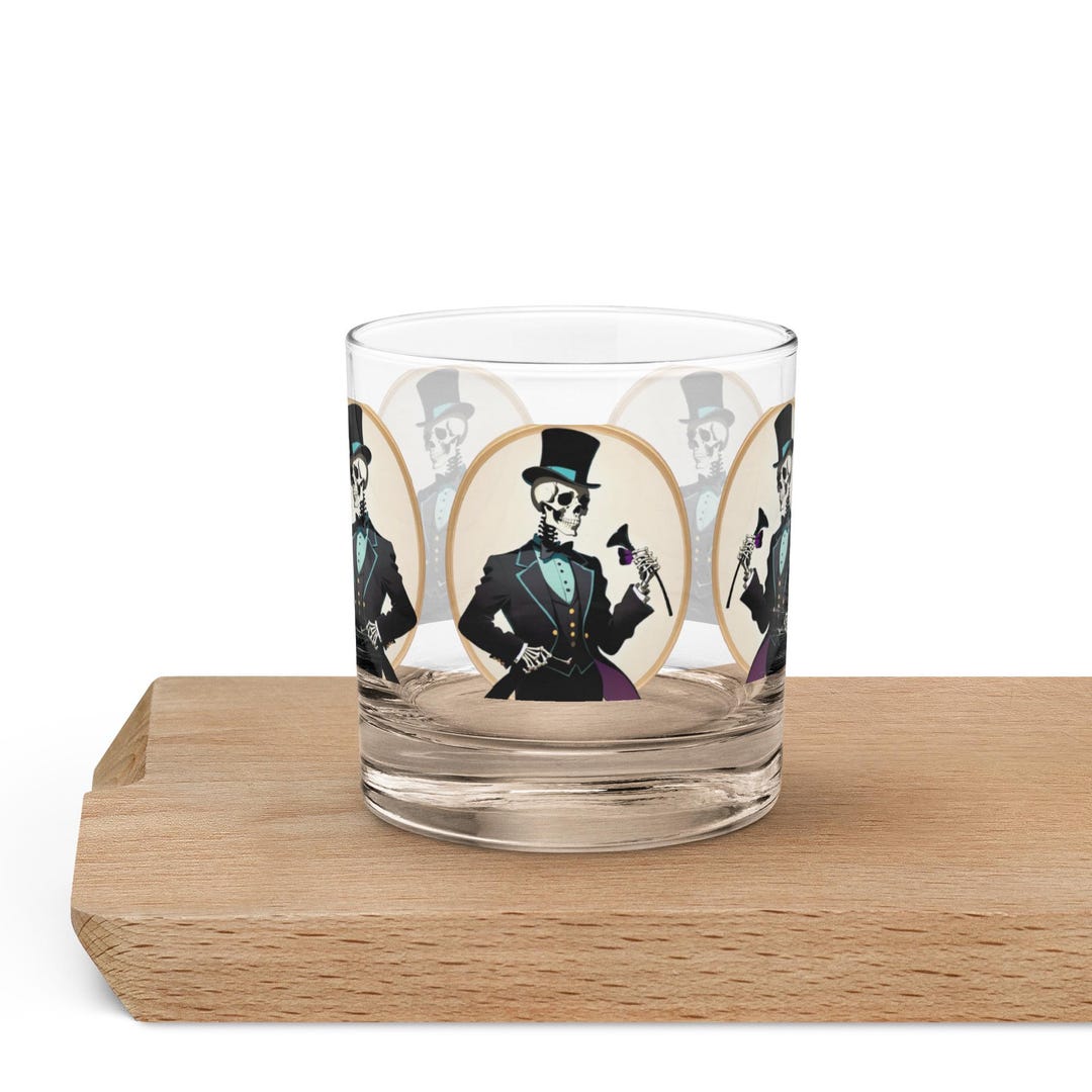 Gomez Addams Skeleton Rocks Glass: Elegant Cocktail Glass - Etsy