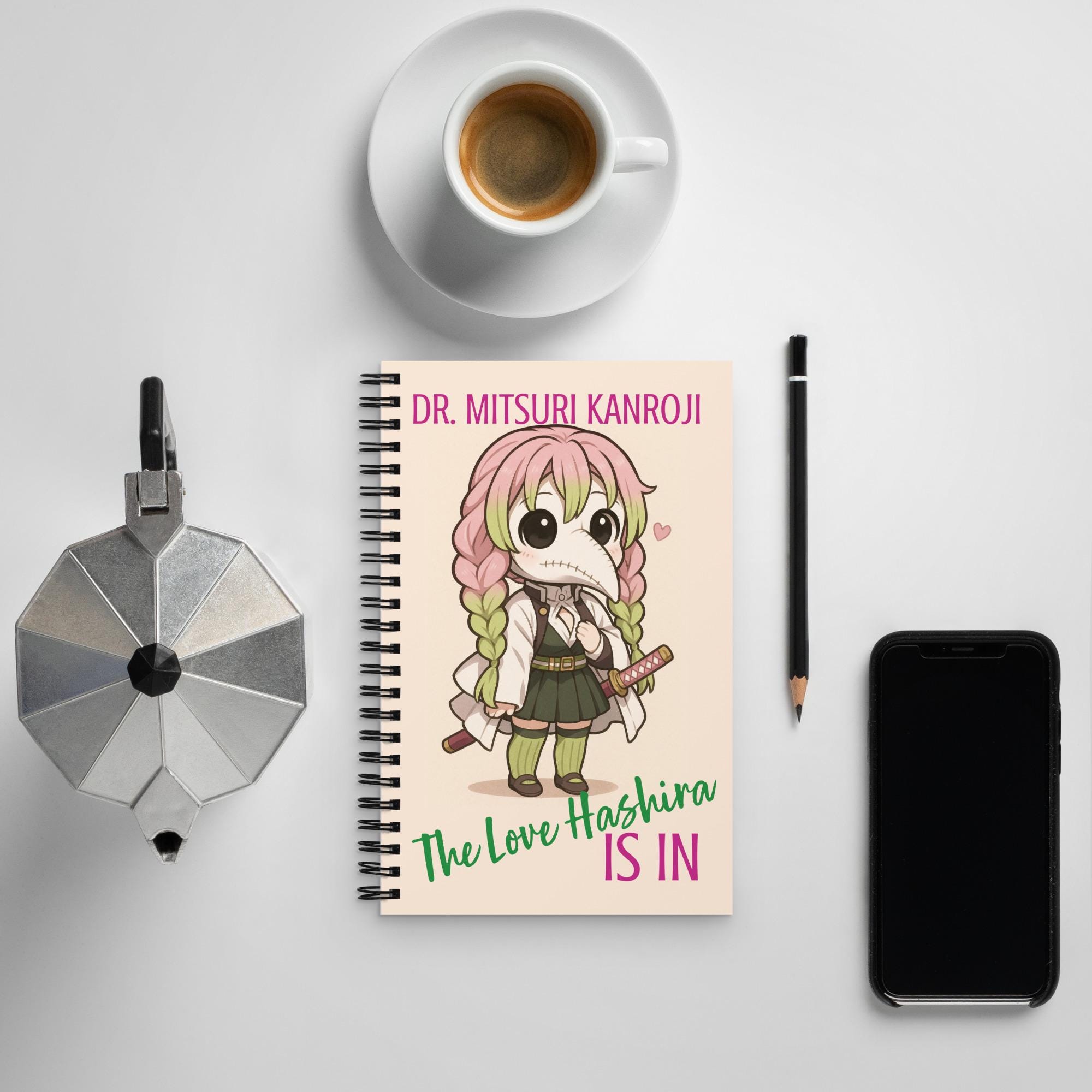 Mitsuri Plague Doctor Notebook – Kawaii Demon Slayer-inspired Spiral ...