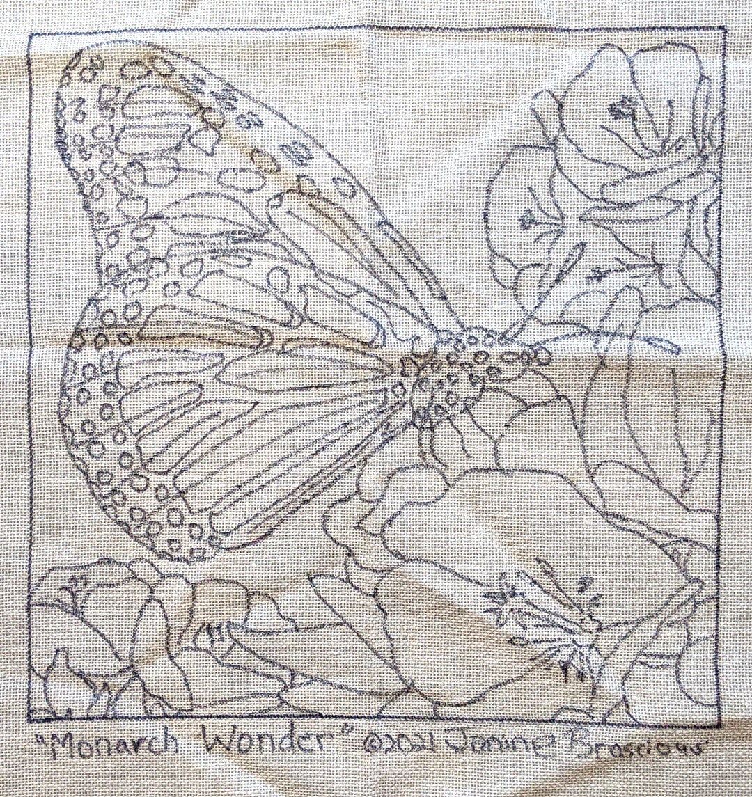 Monarch Memories Rug Hooking Pattern on LINEN 18 X 18 Inches - Etsy