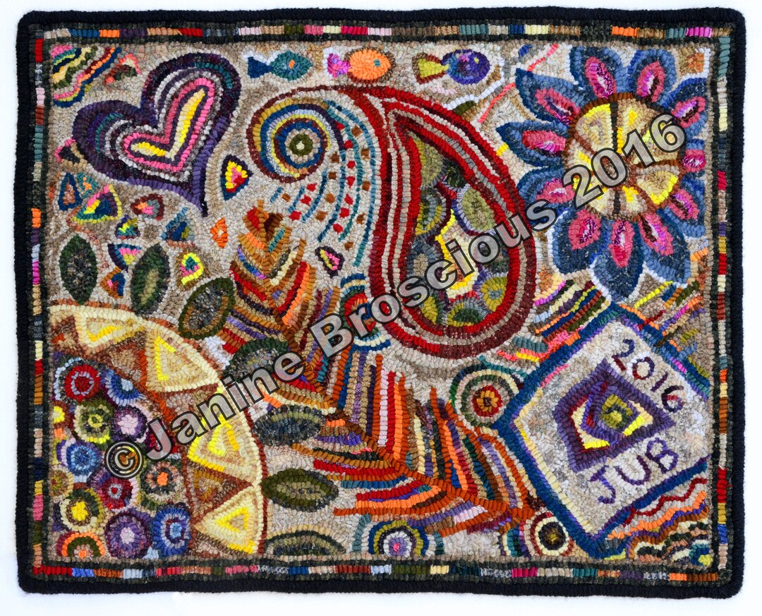 Funky Scrappy Rug Hooking Pattern PDF - Etsy