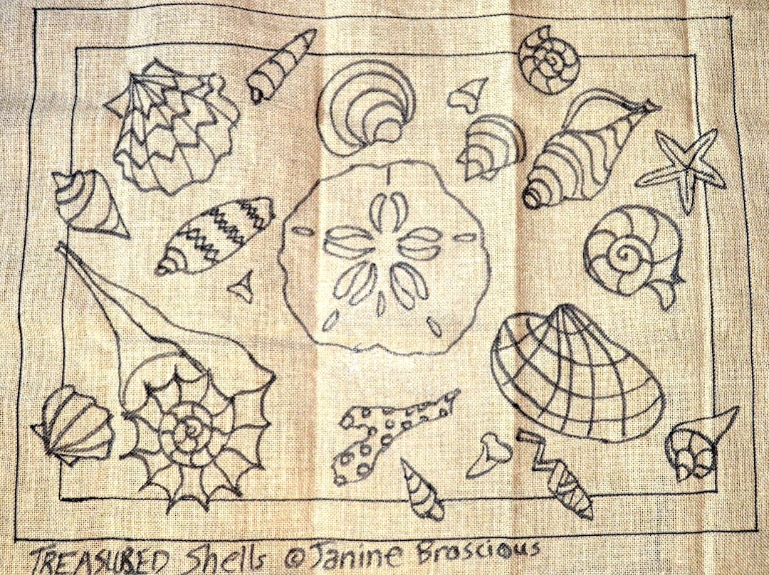 Treasured Shells Rug Hooking Pattern on Linen 30 X 22 Inches - Etsy