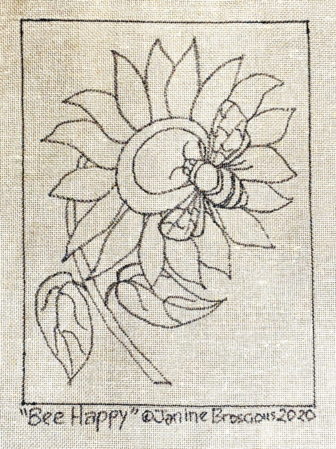 Bee Happy Rug Hooking Pattern on Linen 12x16 - Etsy