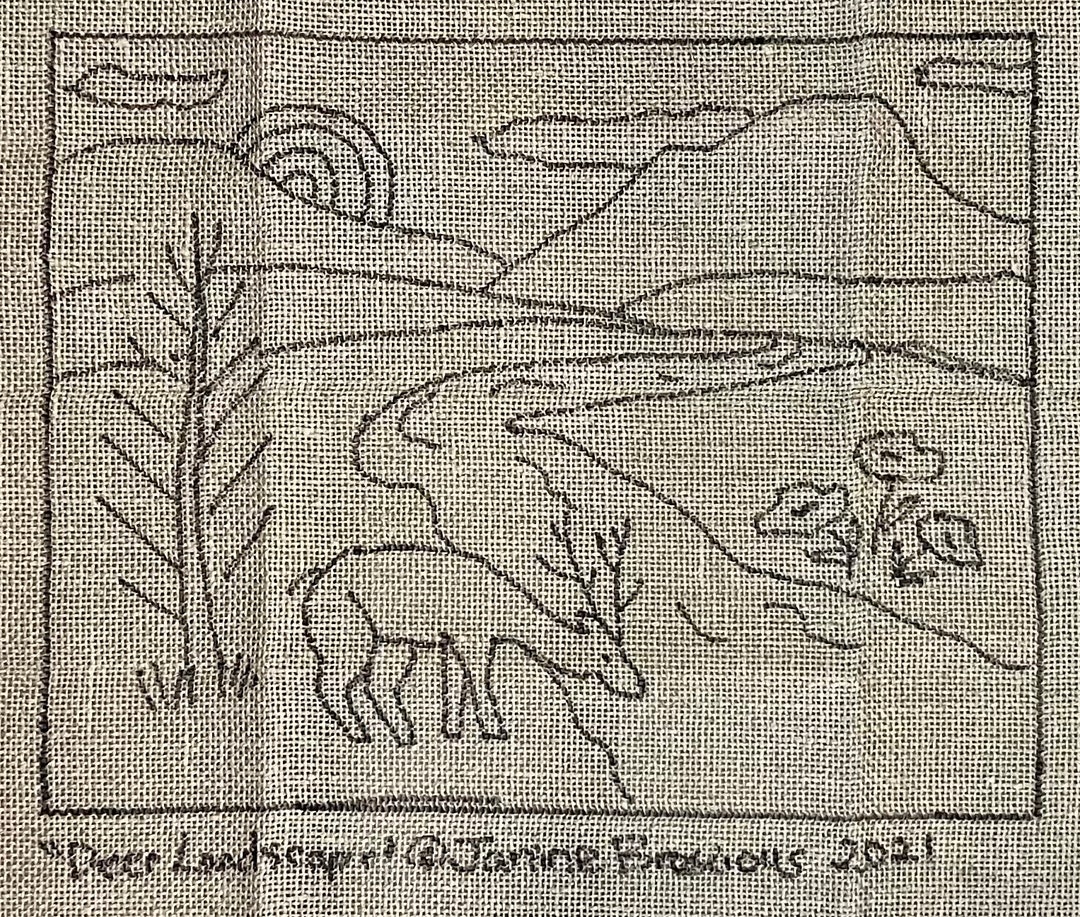 Deer Landscape Rug Hooking Pattern on LINEN 11 X 14 Inches - Etsy