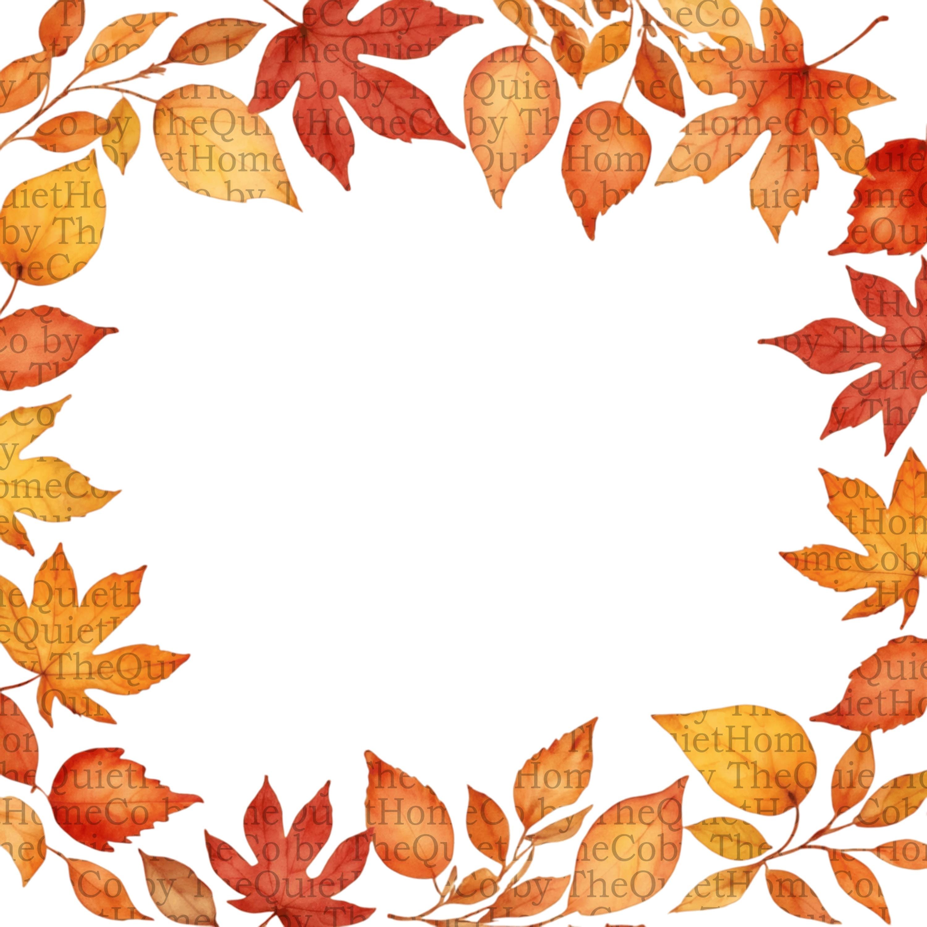 20 Watercolor Autumn Leaf Border Clipart | Set #419 - Etsy
