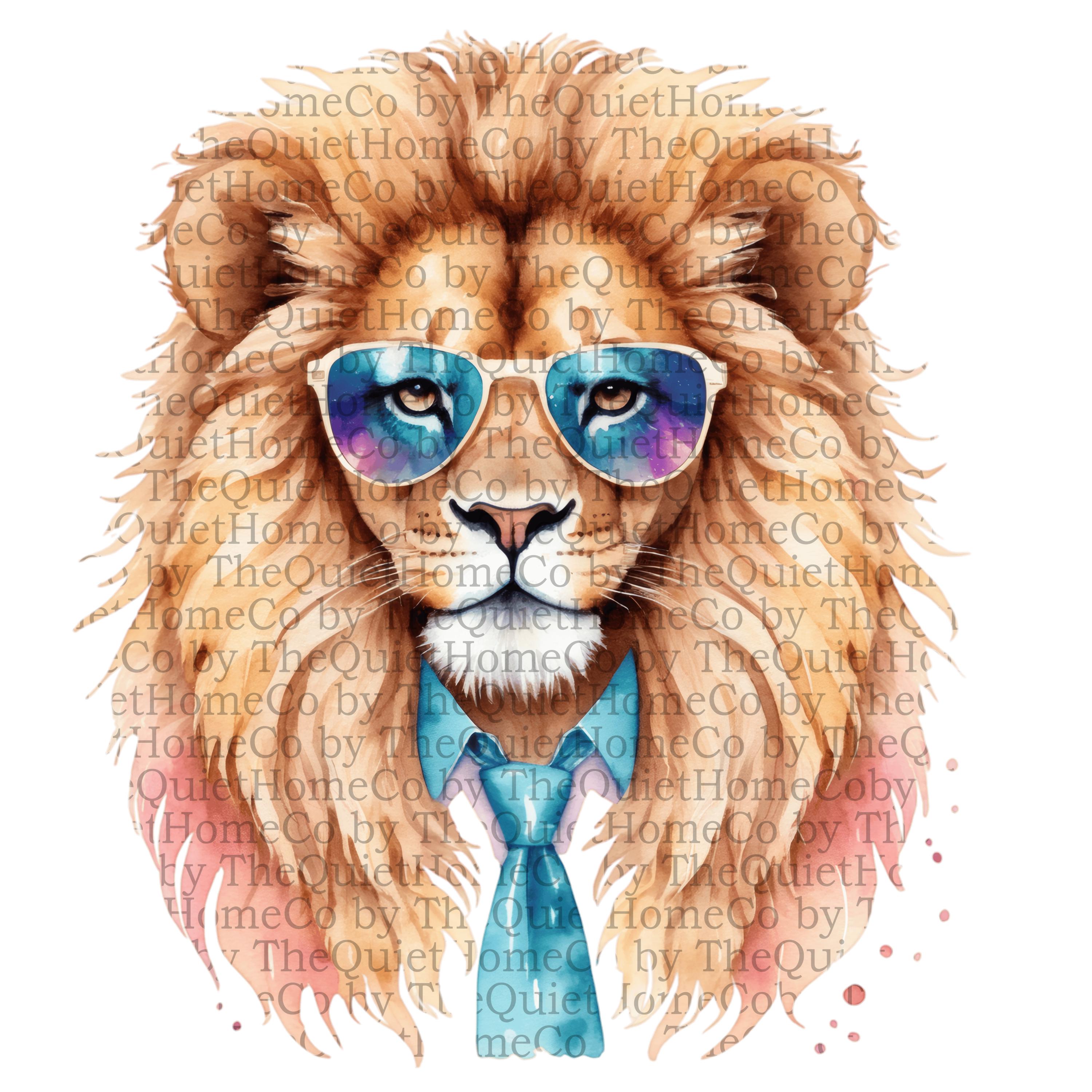 18 Watercolor Lion Clipart Set | PNG Cute Lions With Balloons ...