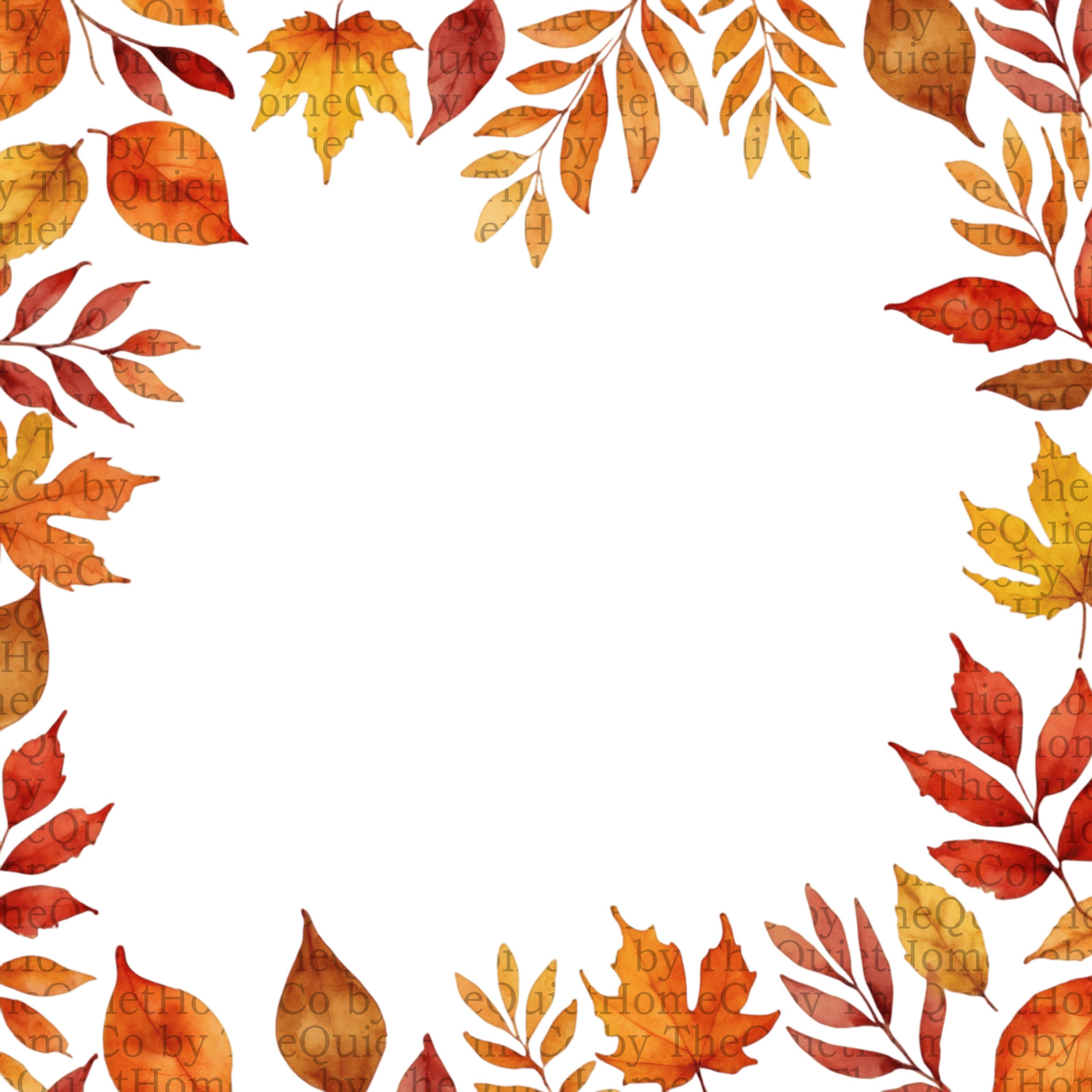 20 Watercolor Autumn Leaf Border Clipart | Set #419 - Etsy