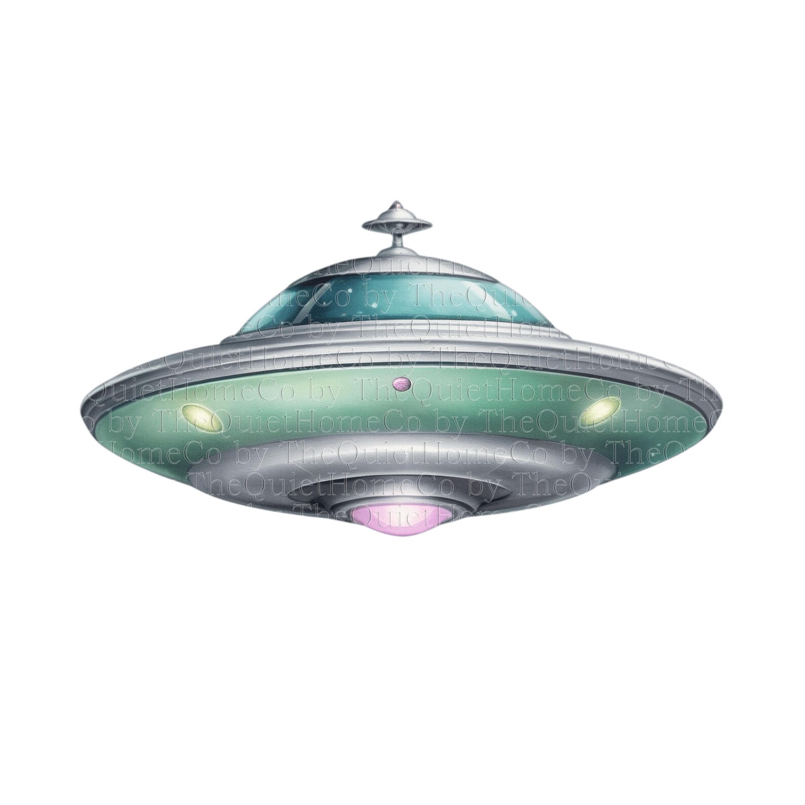 17 UFO Clipart Set | Hand-painted Flying Saucer Pngs With Transparent ...