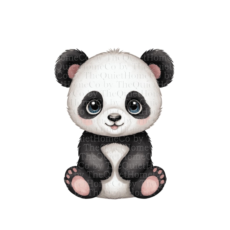 19 Watercolor Baby Panda Clipart | Nursery Art PNG Set (digital ...