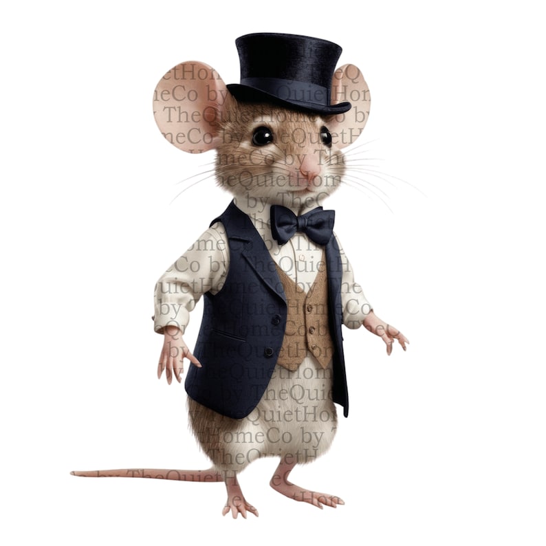 31 Victorian Mouse PNG Clipart Set | Watercolor Mice in Elegant Suits ...