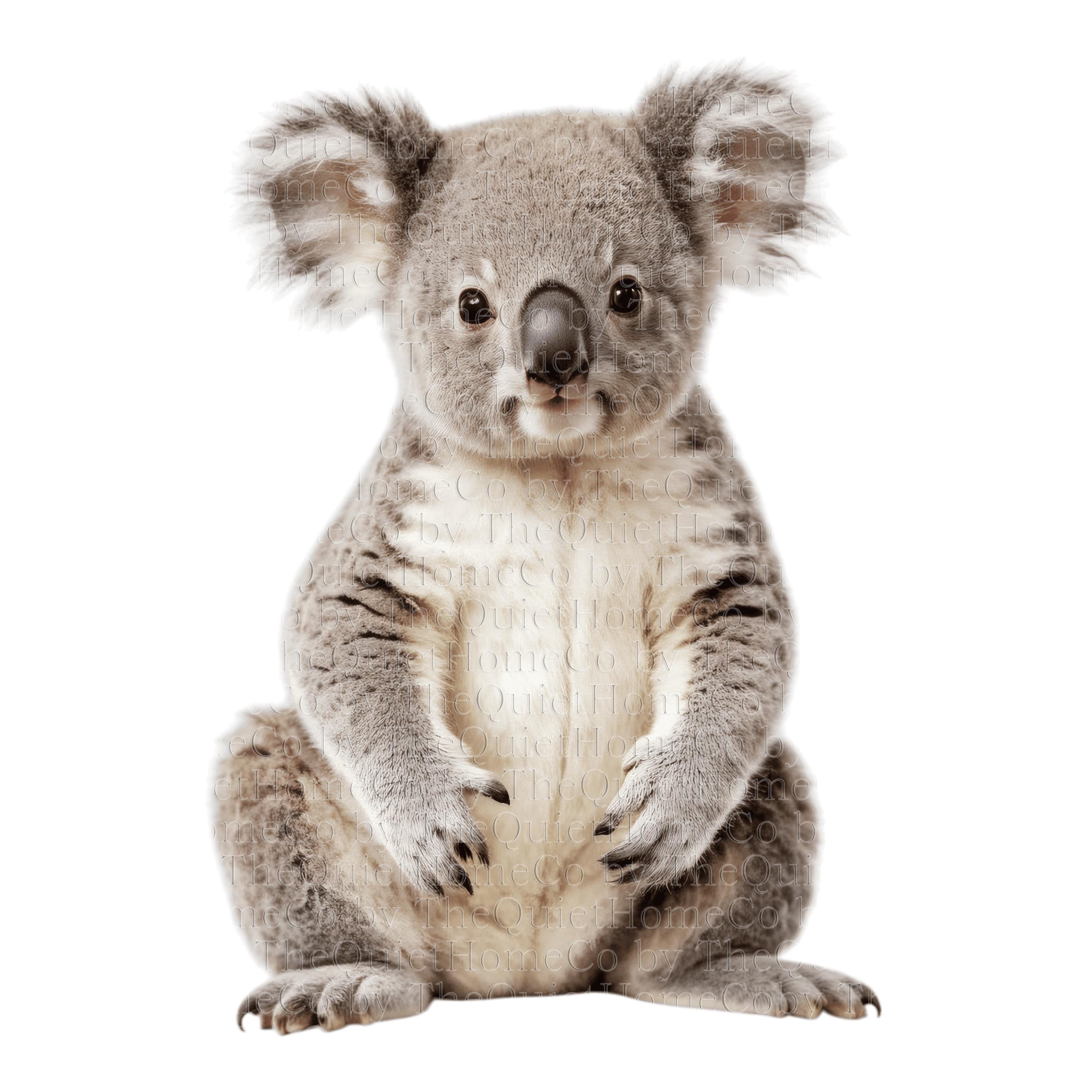 20 Realistic Koala Clipart PNG Set | Baby Koala Bear Sitting Poses ...
