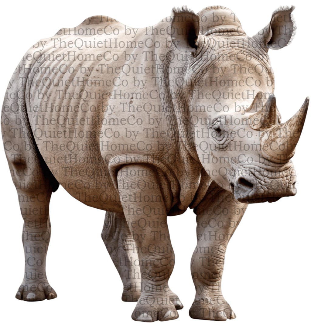12 Realistic Rhino Clipart | High-quality PNG Illustrations (digital ...