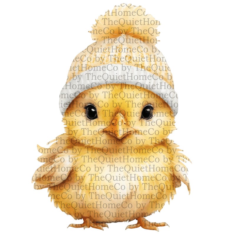 13 Winter Chick PNG Clipart Set | Watercolor Baby Chicks in Knit Hats ...