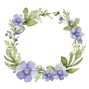 20 Blue Floral Wreath Clipart | Watercolor Flower PNG Bundle (digital ...